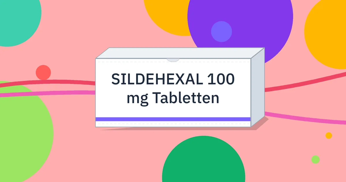 Symbolbild: Packung mit der Aufschrift SILDEHEXAL 100 mg Tabletten (PZN 01542909) – Verfügbarkeit und Bezug in Apotheken in Frankfurt am Main