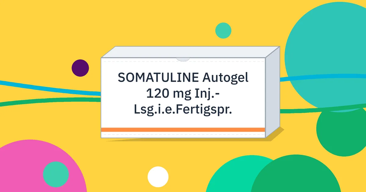 Symbolbild: Packung mit der Aufschrift SOMATULINE Autogel 120 mg Inj.-Lsg.i.e.Fertigspr. (PZN 12421971) – Verfügbarkeit und Bezug in Apotheken in Frankfurt am Main