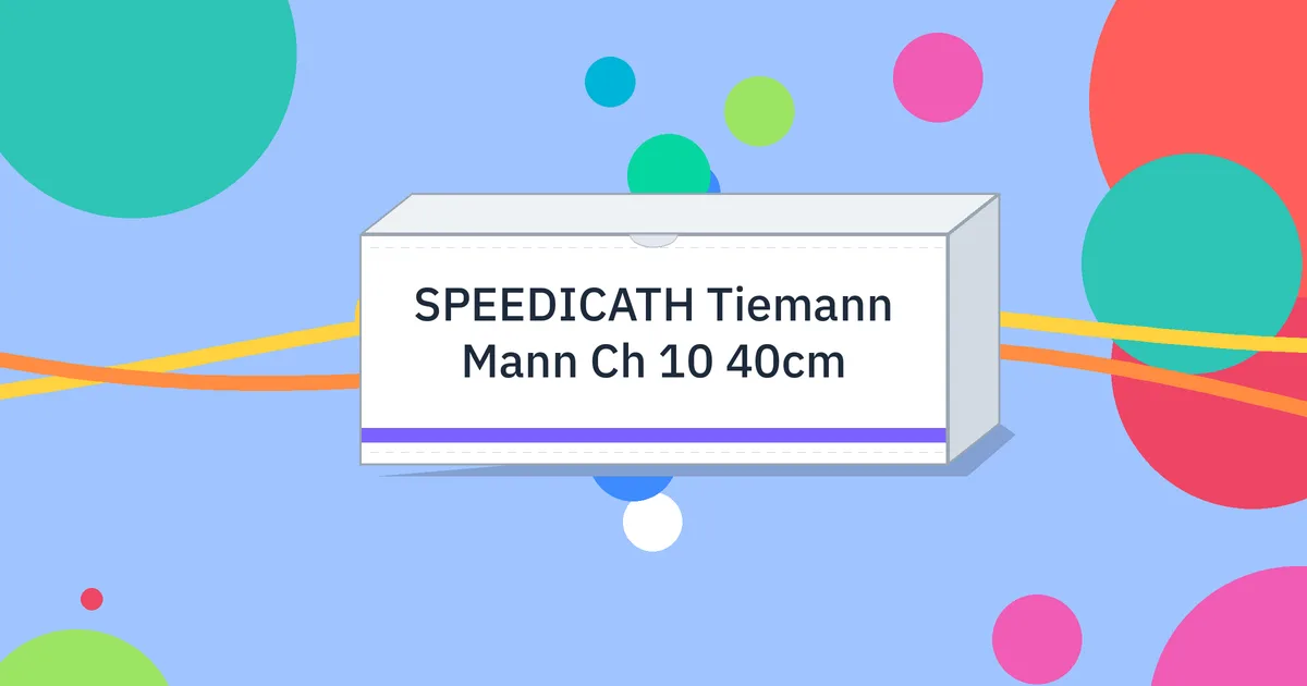 Symbolbild: Packung mit der Aufschrift SPEEDICATH Tiemann Mann Ch 10 40cm (PZN 16861017) – Verfügbarkeit und Bezug in Apotheken in Frankfurt am Main