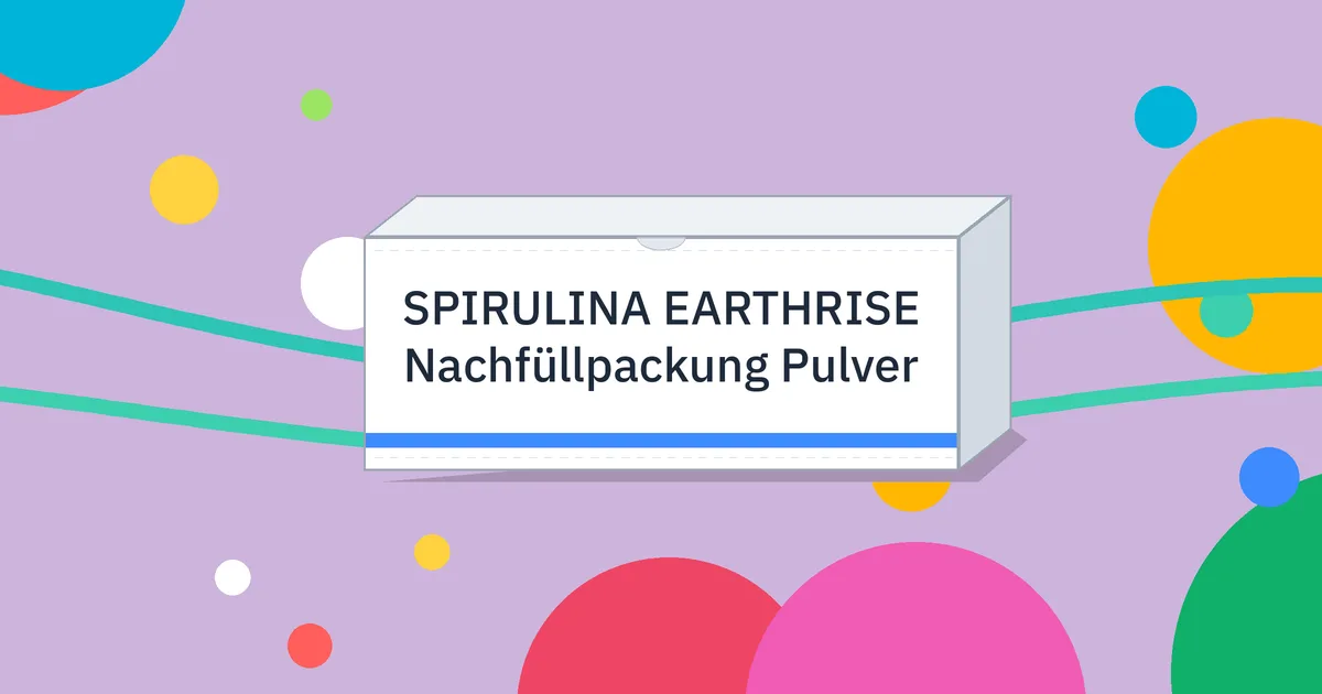 Symbolbild: Packung mit der Aufschrift SPIRULINA EARTHRISE Nachfüllpackung Pulver (PZN 01804723) – Verfügbarkeit und Bezug in Apotheken in Frankfurt am Main