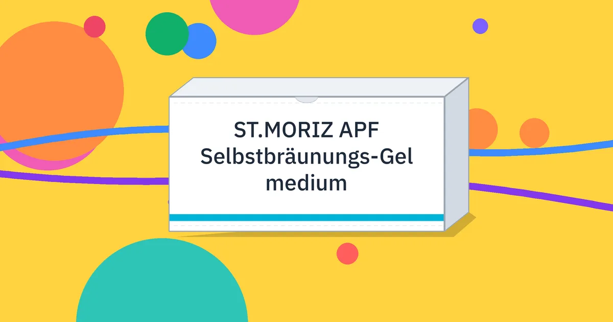 Symbolbild: Packung mit der Aufschrift ST.MORIZ APF Selbstbräunungs-Gel medium (PZN 12455013) – Verfügbarkeit und Bezug in Apotheken in Frankfurt am Main