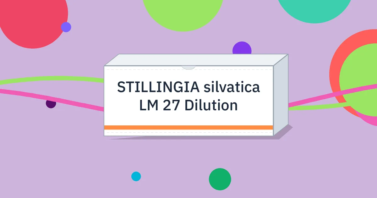 Symbolbild: Packung mit der Aufschrift STILLINGIA silvatica LM 27 Dilution (PZN 13201556) – Verfügbarkeit und Bezug in Apotheken in Frankfurt am Main