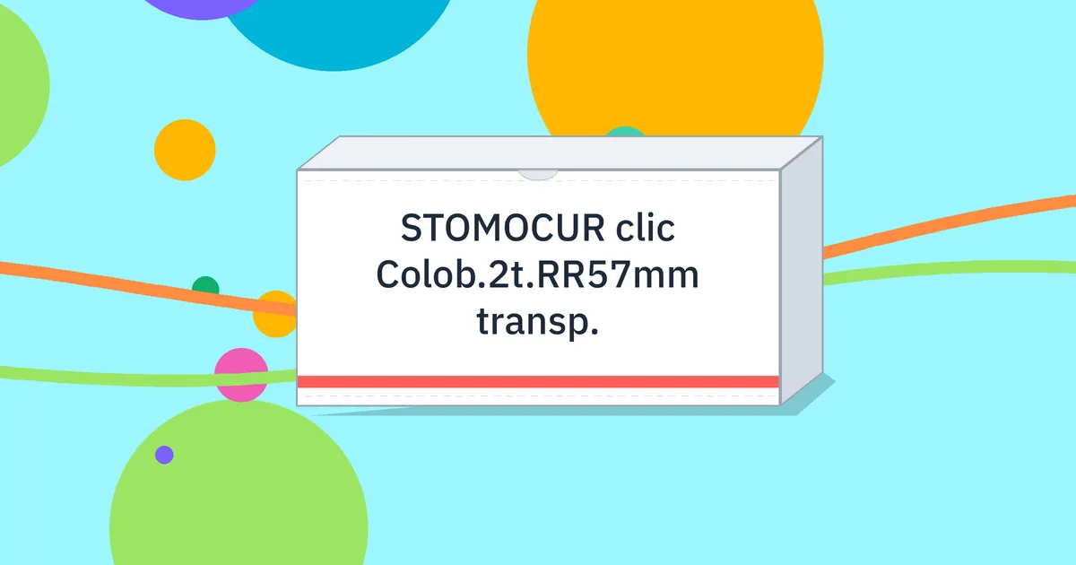Symbolbild: Packung mit der Aufschrift STOMOCUR clic Colob.2t.RR57mm transp. (PZN 02480464) – Verfügbarkeit und Bezug in Apotheken in Frankfurt am Main