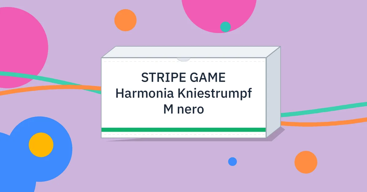 Symbolbild: Packung mit der Aufschrift STRIPE GAME Harmonia Kniestrumpf M nero (PZN 20719940) – Verfügbarkeit und Bezug in Apotheken in Frankfurt am Main
