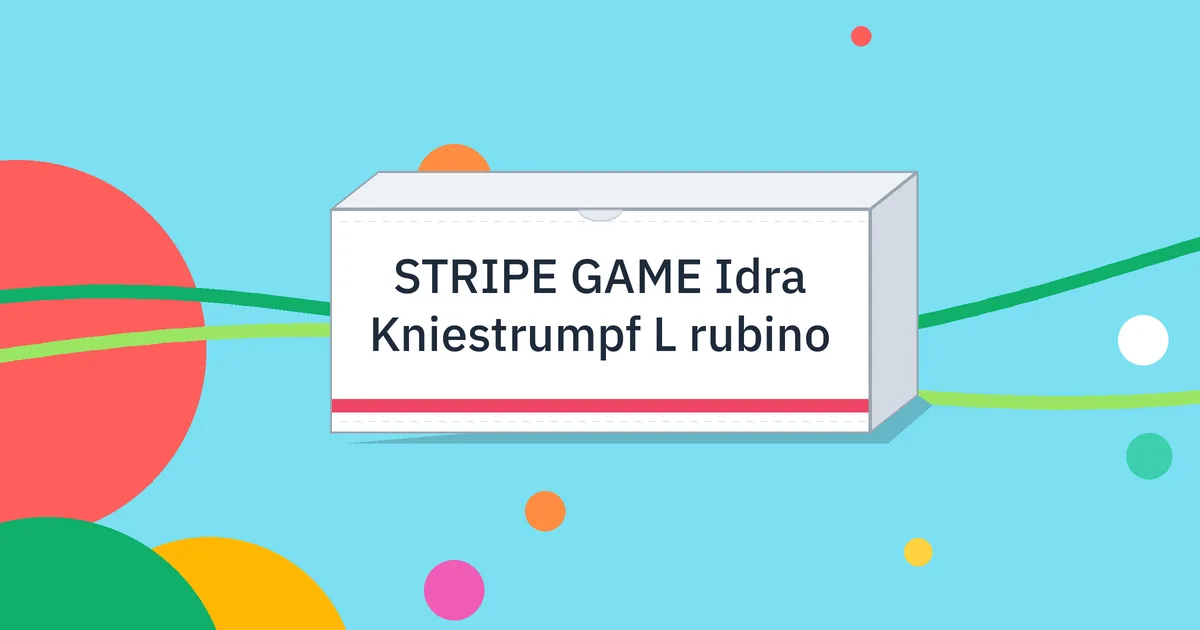 Symbolbild: Packung mit der Aufschrift STRIPE GAME Idra Kniestrumpf L rubino (PZN 20209819) – Verfügbarkeit und Bezug in Apotheken in Frankfurt am Main