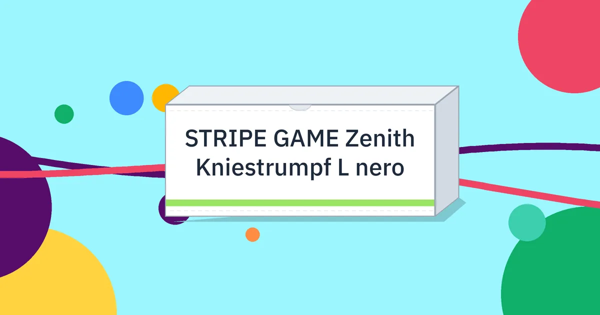 Symbolbild: Packung mit der Aufschrift STRIPE GAME Zenith Kniestrumpf L nero (PZN 20209127) – Verfügbarkeit und Bezug in Apotheken in Frankfurt am Main
