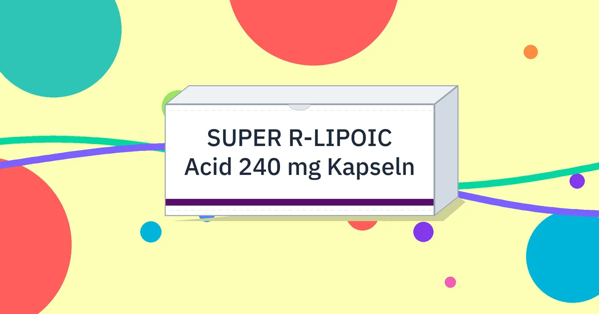 Symbolbild: Packung mit der Aufschrift SUPER R-LIPOIC Acid 240 mg Kapseln (PZN 19740320) – Verfügbarkeit und Bezug in Apotheken in Frankfurt am Main