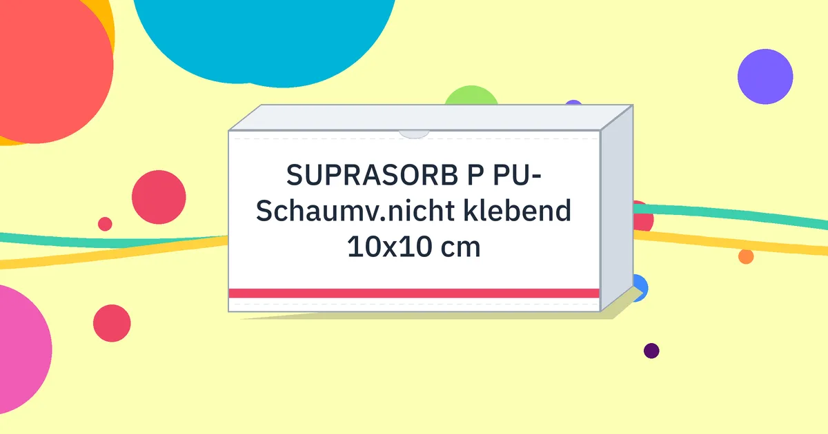 Symbolbild: Packung mit der Aufschrift SUPRASORB P PU-Schaumv.nicht klebend 10x10 cm (PZN 20139214) – Verfügbarkeit und Bezug in Apotheken in Frankfurt am Main