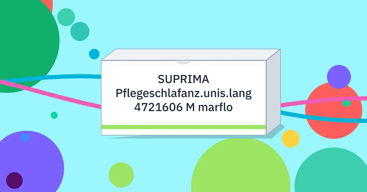 Symbolbild: Packung mit der Aufschrift SUPRIMA Pflegeschlafanz.unis.lang 4721606 M marflo (PZN 18400970) – Verfügbarkeit und Bezug in Apotheken in Frankfurt am Main