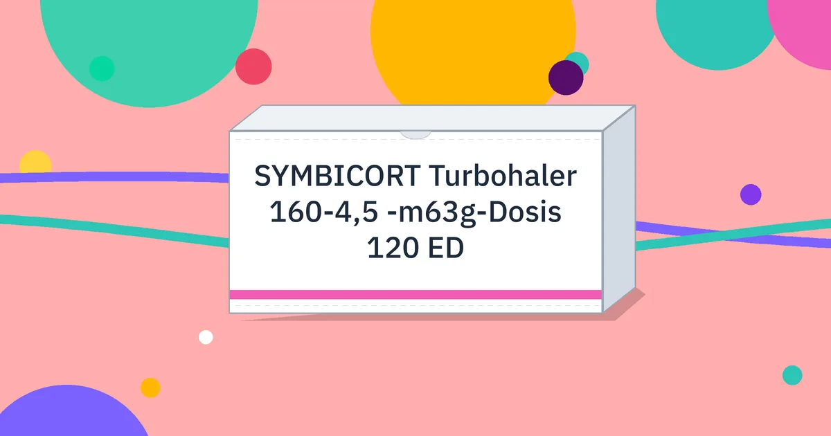 Symbolbild: Packung mit der Aufschrift SYMBICORT Turbohaler 160-4,5 -m63g-Dosis 120 ED (PZN 18208310) – Verfügbarkeit und Bezug in Apotheken in Frankfurt am Main