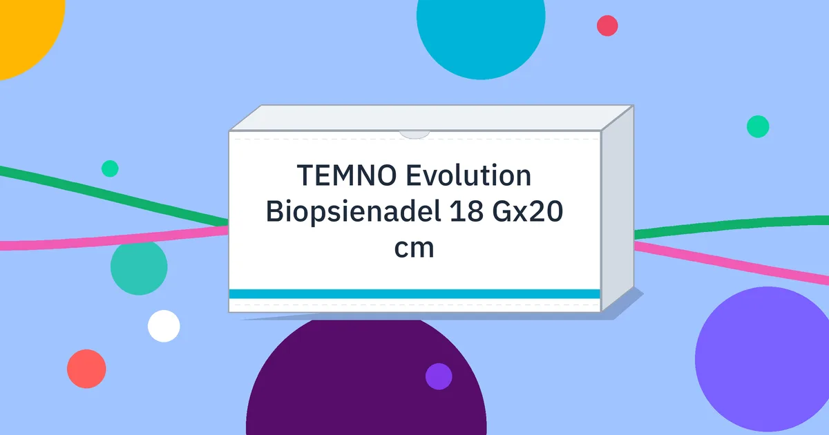 Symbolbild: Packung mit der Aufschrift TEMNO Evolution Biopsienadel 18 Gx20 cm (PZN 18765890) – Verfügbarkeit und Bezug in Apotheken in Frankfurt am Main