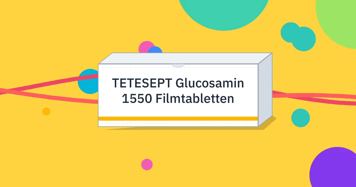 Symbolbild: Packung mit der Aufschrift TETESEPT Glucosamin 1550 Filmtabletten (PZN 17825727) – Verfügbarkeit und Bezug in Apotheken in Frankfurt am Main