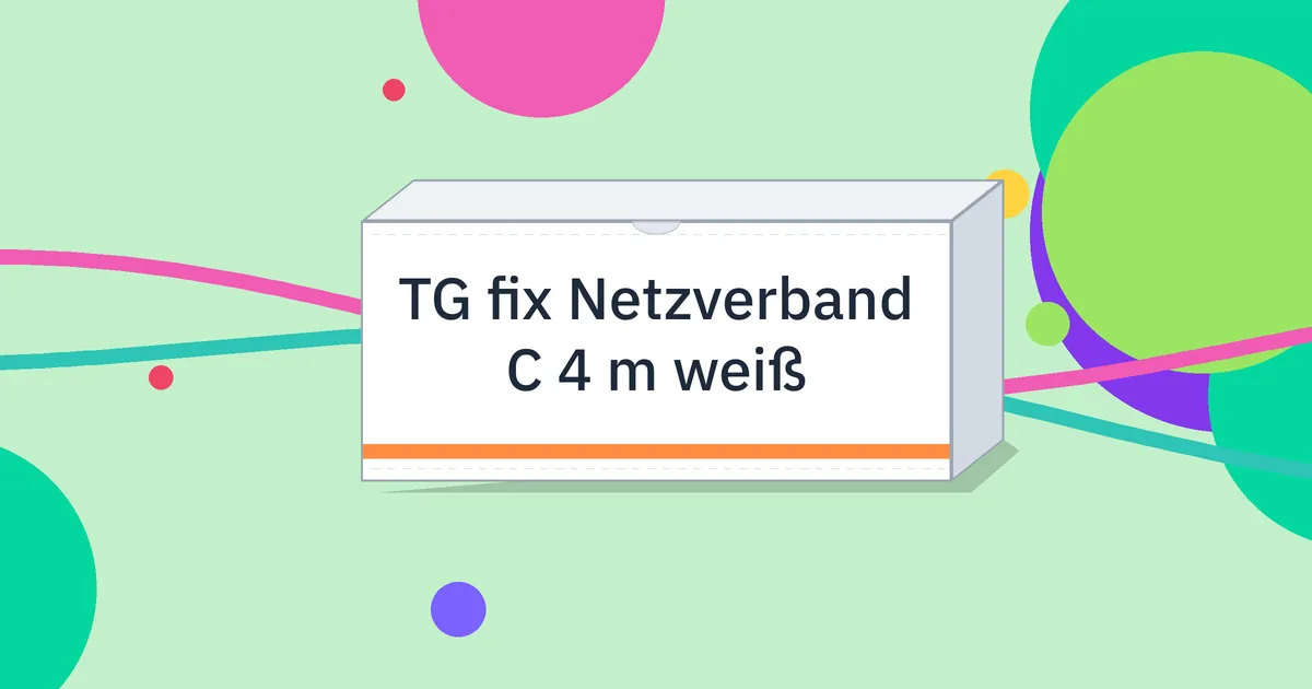 Symbolbild: Packung mit der Aufschrift TG fix Netzverband C 4 m weiß (PZN 00537295) – Verfügbarkeit und Bezug in Apotheken in Frankfurt am Main