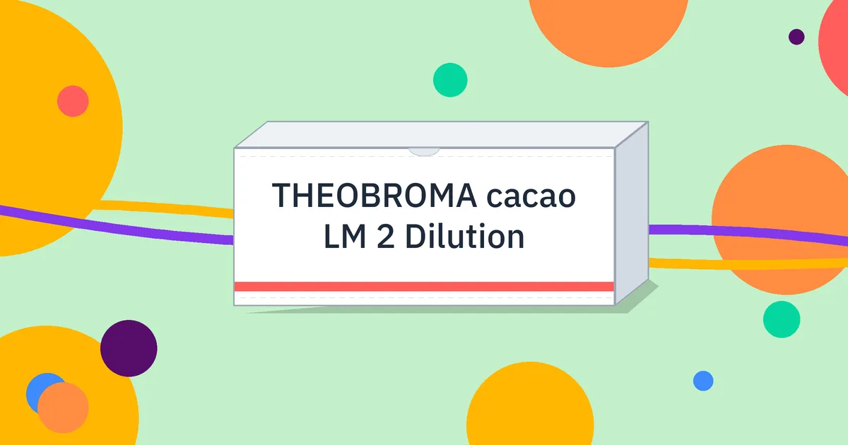 Symbolbild: Packung mit der Aufschrift THEOBROMA cacao LM 2 Dilution (PZN 13219639) – Verfügbarkeit und Bezug in Apotheken in Frankfurt am Main