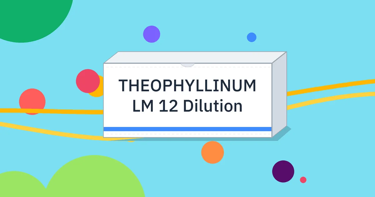 Symbolbild: Packung mit der Aufschrift THEOPHYLLINUM LM 12 Dilution (PZN 13220246) – Verfügbarkeit und Bezug in Apotheken in Frankfurt am Main