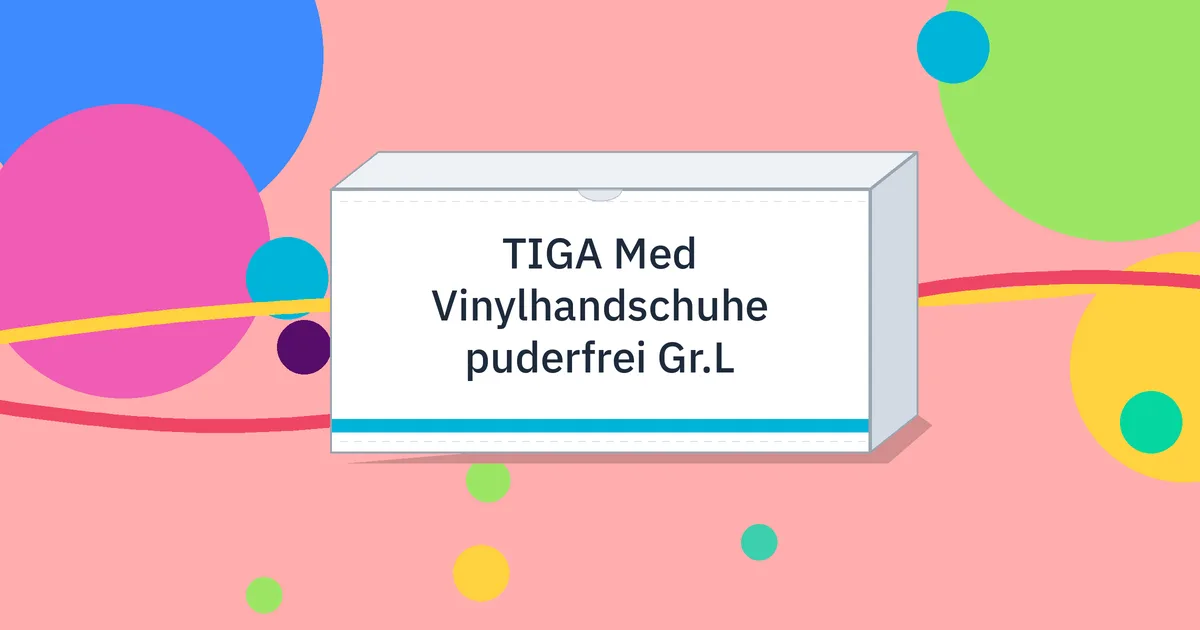 Symbolbild: Packung mit der Aufschrift TIGA Med Vinylhandschuhe puderfrei Gr.L (PZN 06839560) – Verfügbarkeit und Bezug in Apotheken in Frankfurt am Main