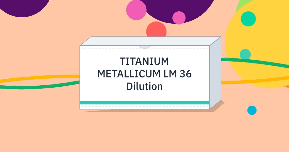 Symbolbild: Packung mit der Aufschrift TITANIUM METALLICUM LM 36 Dilution (PZN 13224557) – Verfügbarkeit und Bezug in Apotheken in Frankfurt am Main