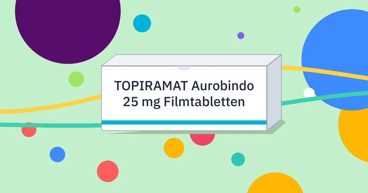 Symbolbild: Packung mit der Aufschrift TOPIRAMAT Aurobindo 25 mg Filmtabletten (PZN 09713776) – Verfügbarkeit und Bezug in Apotheken in Frankfurt am Main