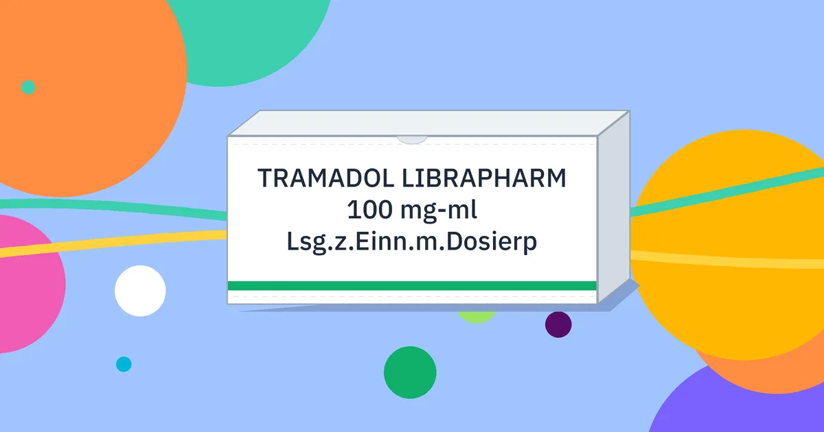 Symbolbild: Packung mit der Aufschrift TRAMADOL LIBRAPHARM 100 mg-ml Lsg.z.Einn.m.Dosierp (PZN 11236036) – Verfügbarkeit und Bezug in Apotheken in Frankfurt am Main