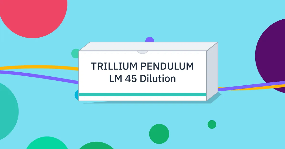 Symbolbild: Packung mit der Aufschrift TRILLIUM PENDULUM LM 45 Dilution (PZN 13227343) – Verfügbarkeit und Bezug in Apotheken in Frankfurt am Main