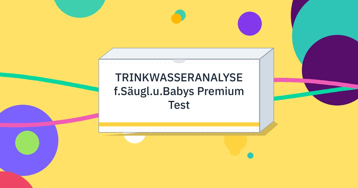 Symbolbild: Packung mit der Aufschrift TRINKWASSERANALYSE f.Säugl.u.Babys Premium Test (PZN 15660363) – Verfügbarkeit und Bezug in Apotheken in Frankfurt am Main