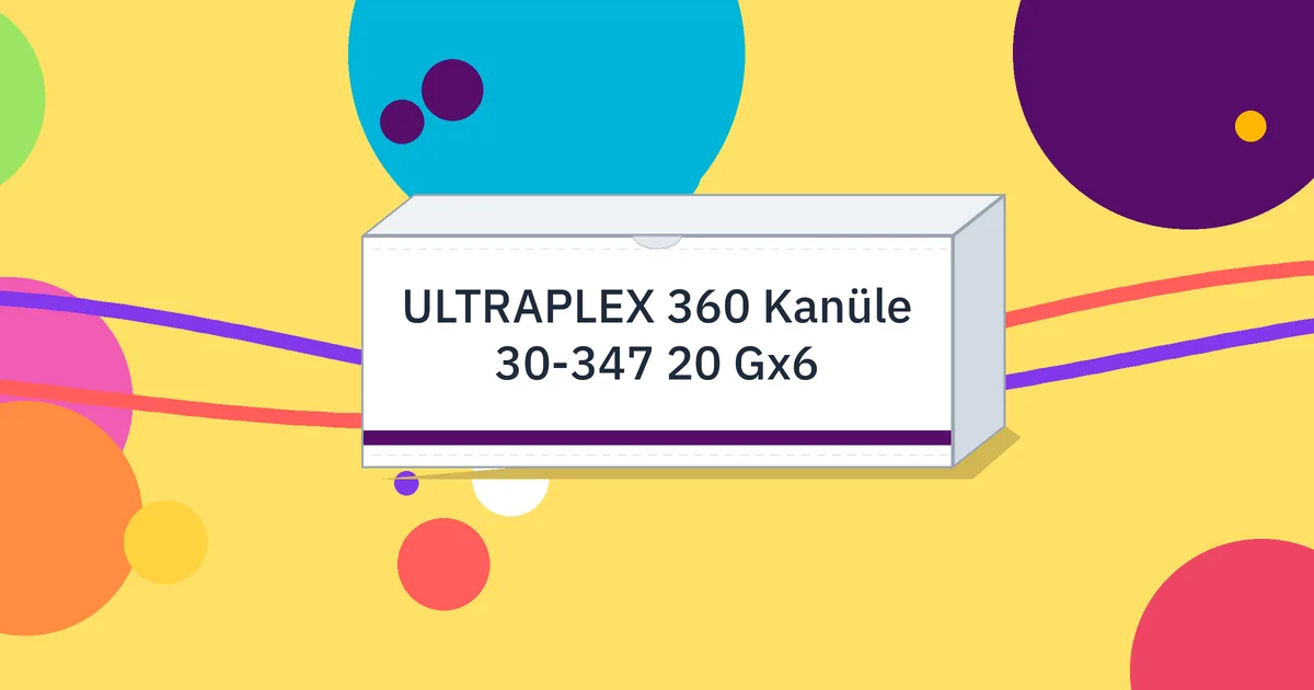 Symbolbild: Packung mit der Aufschrift ULTRAPLEX 360 Kanüle 30-347 20 Gx6 (PZN 11540604) – Verfügbarkeit und Bezug in Apotheken in Frankfurt am Main