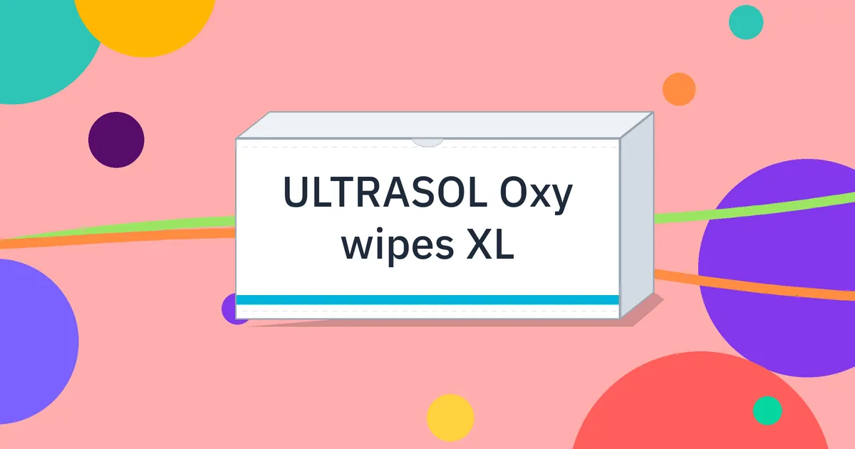 Symbolbild: Packung mit der Aufschrift ULTRASOL Oxy wipes XL (PZN 18703096) – Verfügbarkeit und Bezug in Apotheken in Frankfurt am Main
