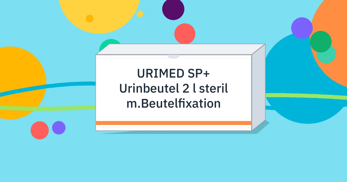 Symbolbild: Packung mit der Aufschrift URIMED SP+ Urinbeutel 2 l steril m.Beutelfixation (PZN 13330029) – Verfügbarkeit und Bezug in Apotheken in Frankfurt am Main