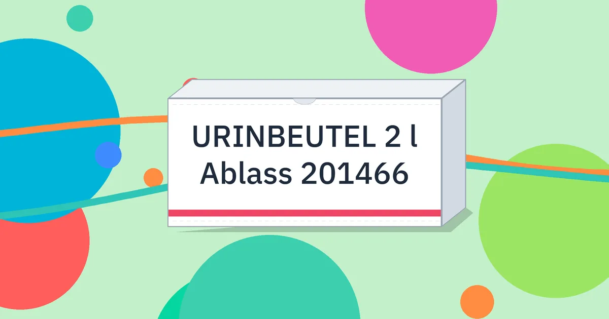 Symbolbild: Packung mit der Aufschrift URINBEUTEL 2 l Ablass 201466 (PZN 04755190) – Verfügbarkeit und Bezug in Apotheken in Frankfurt am Main
