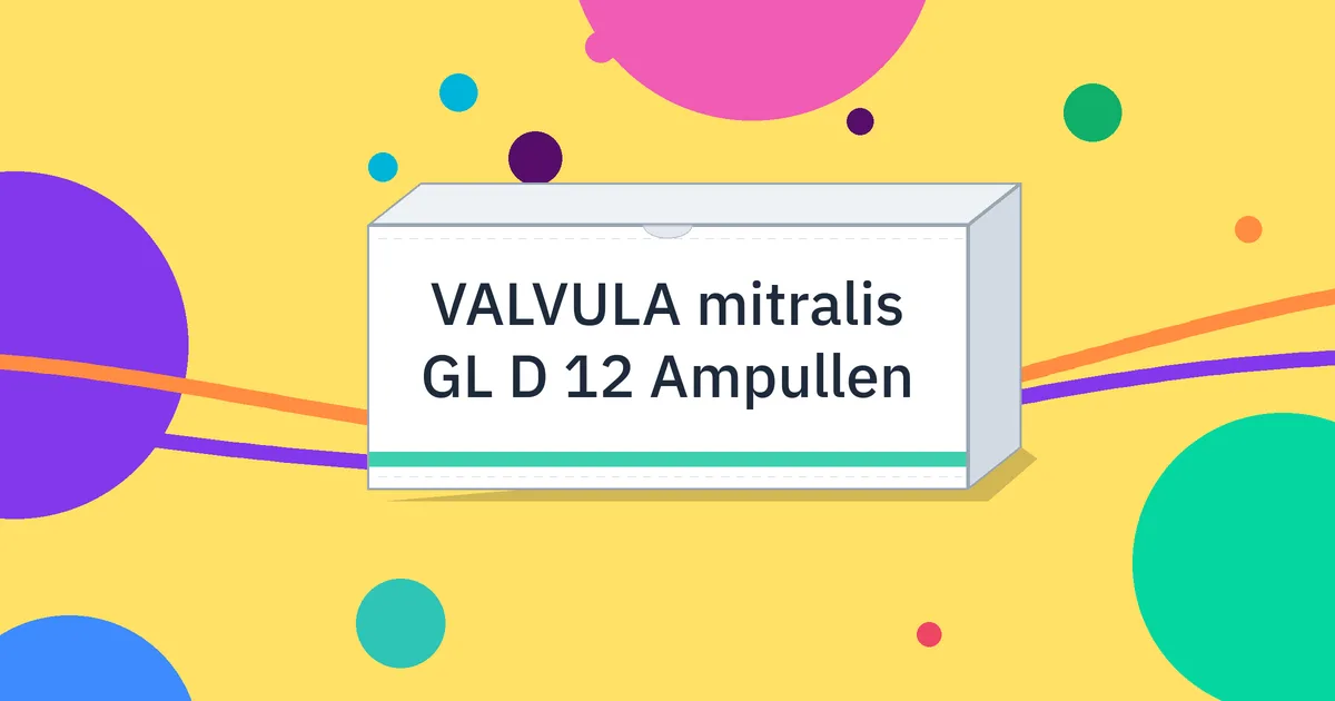 Symbolbild: Packung mit der Aufschrift VALVULA mitralis GL D 12 Ampullen (PZN 03790327) – Verfügbarkeit und Bezug in Apotheken in Frankfurt am Main