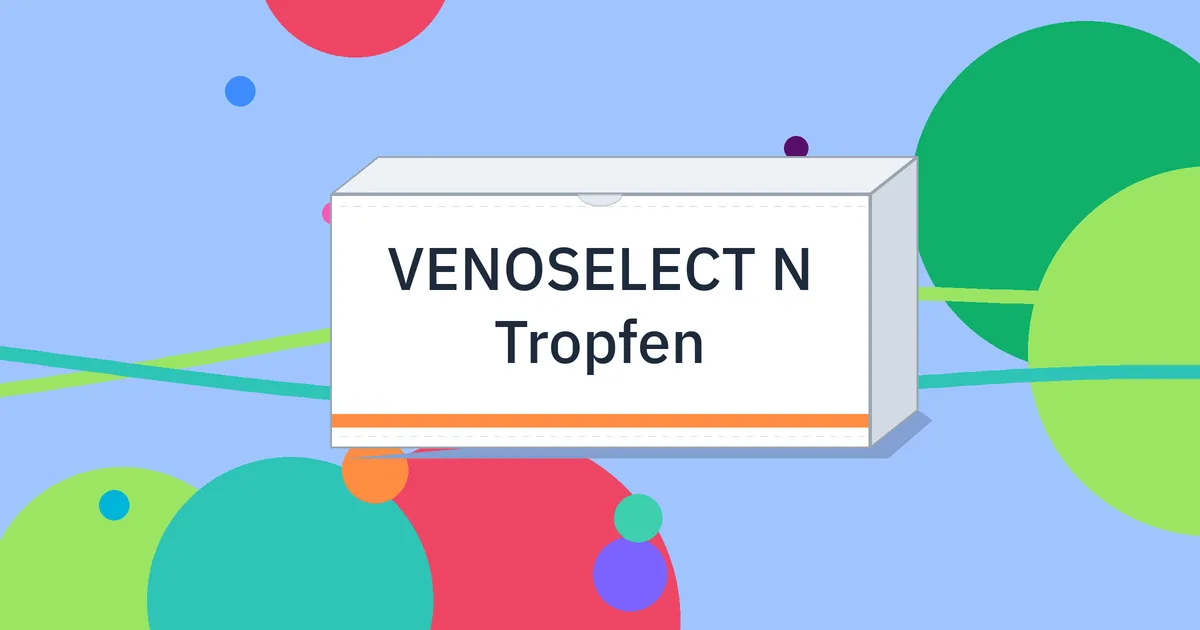 Symbolbild: Packung mit der Aufschrift VENOSELECT N Tropfen (PZN 00666319) – Verfügbarkeit und Bezug in Apotheken in Frankfurt am Main