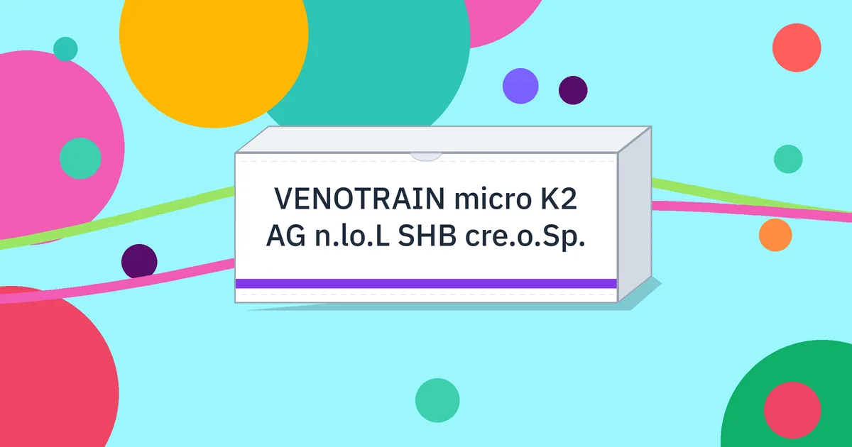 Symbolbild: Packung mit der Aufschrift VENOTRAIN micro K2 AG n.lo.L SHB cre.o.Sp. (PZN 05714916) – Verfügbarkeit und Bezug in Apotheken in Frankfurt am Main