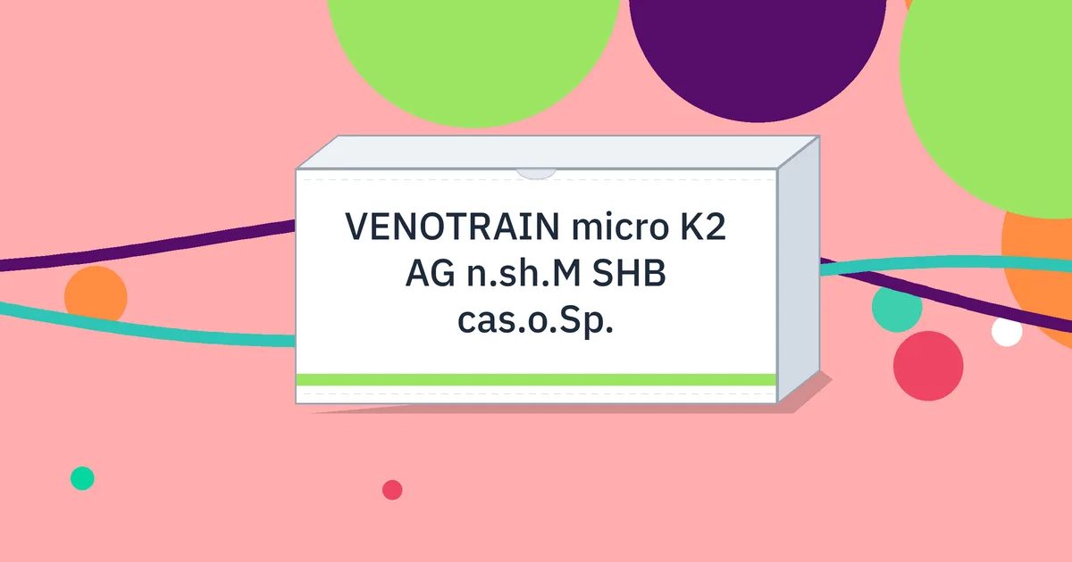 Symbolbild: Packung mit der Aufschrift VENOTRAIN micro K2 AG n.sh.M SHB cas.o.Sp. (PZN 20760204) – Verfügbarkeit und Bezug in Apotheken in Frankfurt am Main