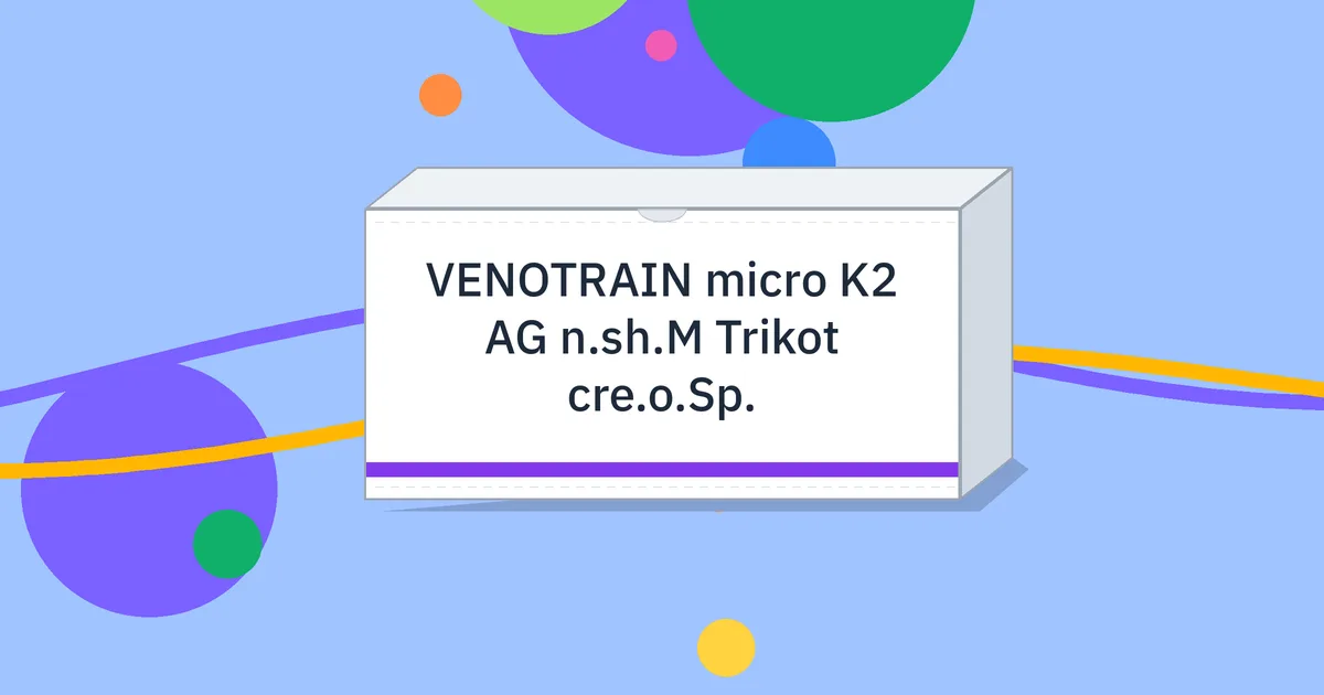 Symbolbild: Packung mit der Aufschrift VENOTRAIN micro K2 AG n.sh.M Trikot cre.o.Sp. (PZN 05712389) – Verfügbarkeit und Bezug in Apotheken in Frankfurt am Main