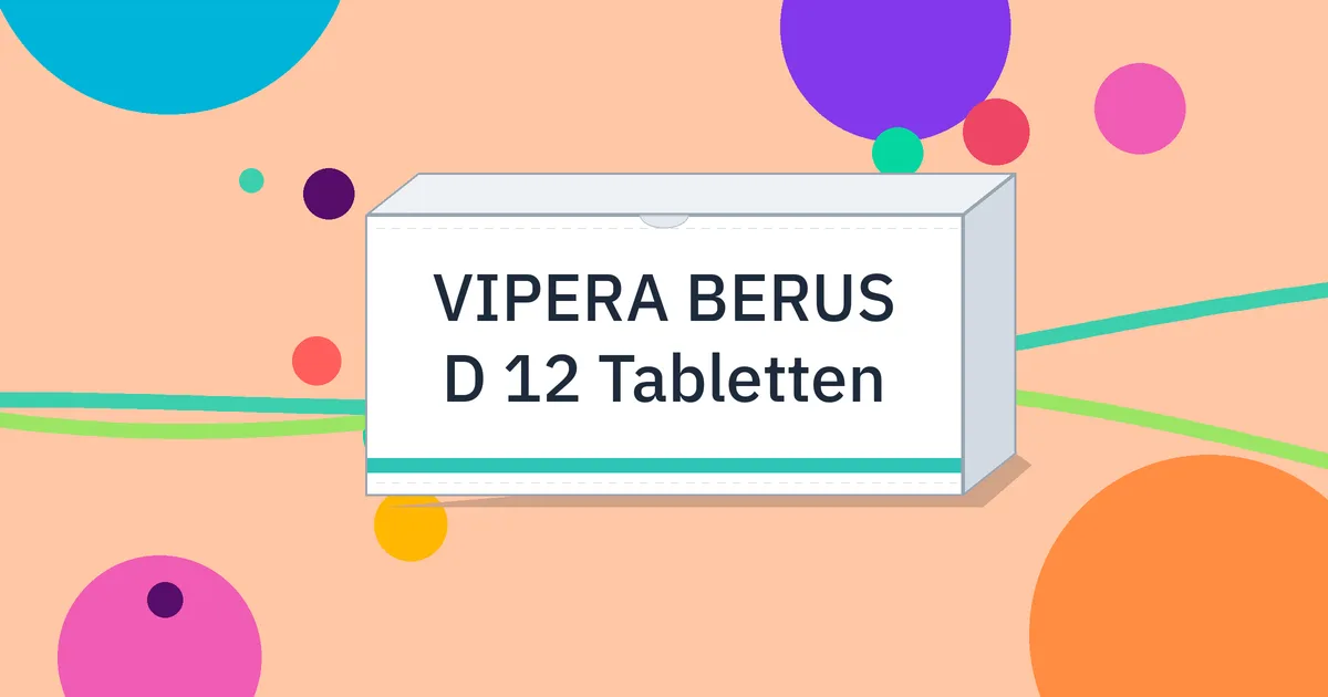 Symbolbild: Packung mit der Aufschrift VIPERA BERUS D 12 Tabletten (PZN 02803967) – Verfügbarkeit und Bezug in Apotheken in Frankfurt am Main