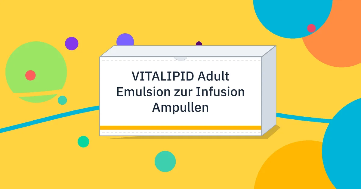 Symbolbild: Packung mit der Aufschrift VITALIPID Adult Emulsion zur Infusion Ampullen (PZN 18300889) – Verfügbarkeit und Bezug in Apotheken in Frankfurt am Main