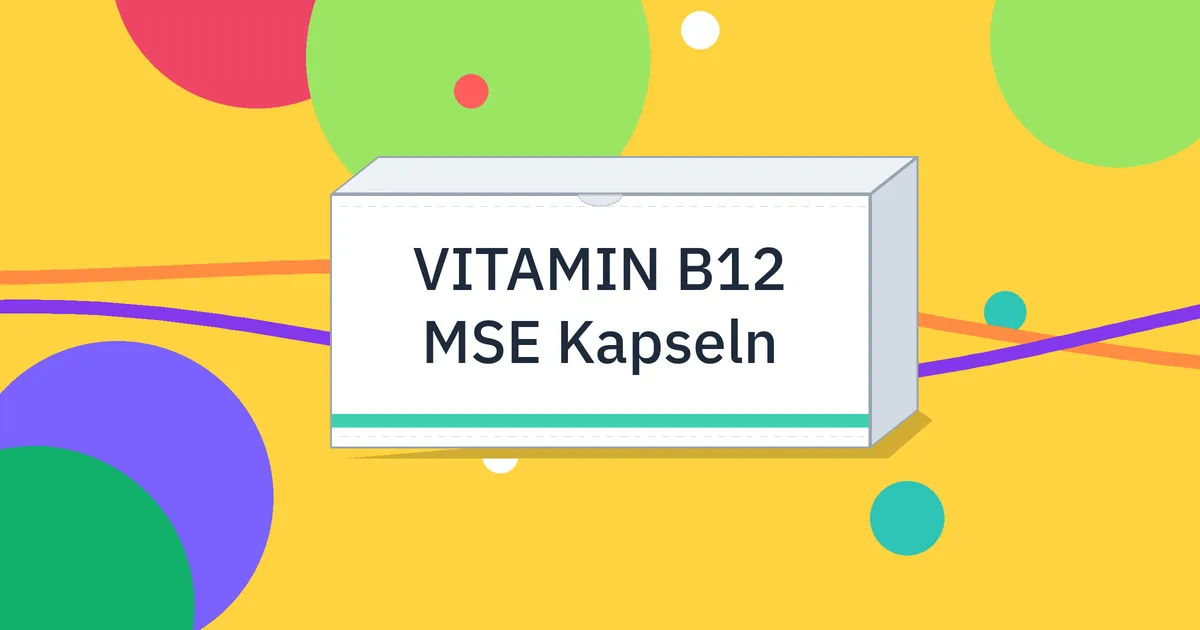 Symbolbild: Packung mit der Aufschrift VITAMIN B12 MSE Kapseln (PZN 09536328) – Verfügbarkeit und Bezug in Apotheken in Frankfurt am Main
