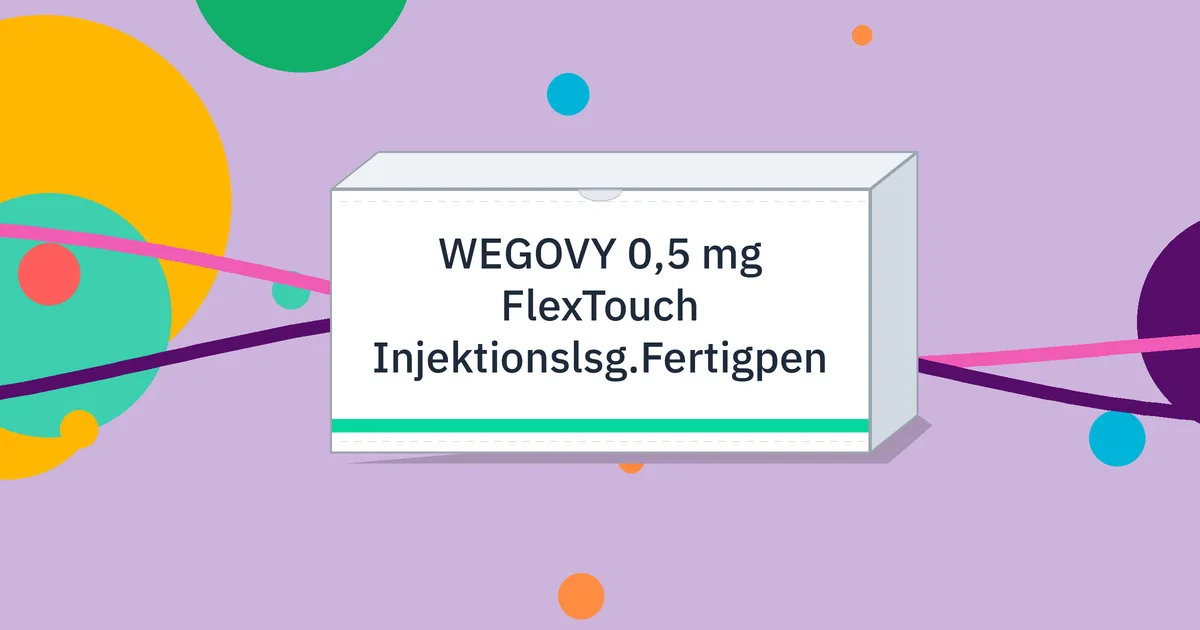 Symbolbild: Packung mit der Aufschrift WEGOVY 0,5 mg FlexTouch Injektionslsg.Fertigpen (PZN 20218095) – Verfügbarkeit und Bezug in Apotheken in Frankfurt am Main