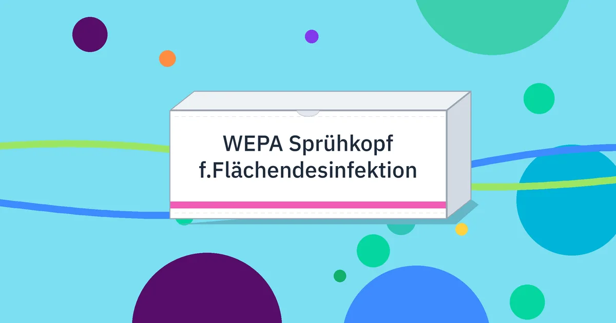 Symbolbild: Packung mit der Aufschrift WEPA Sprühkopf f.Flächendesinfektion (PZN 13574990) – Verfügbarkeit und Bezug in Apotheken in Frankfurt am Main