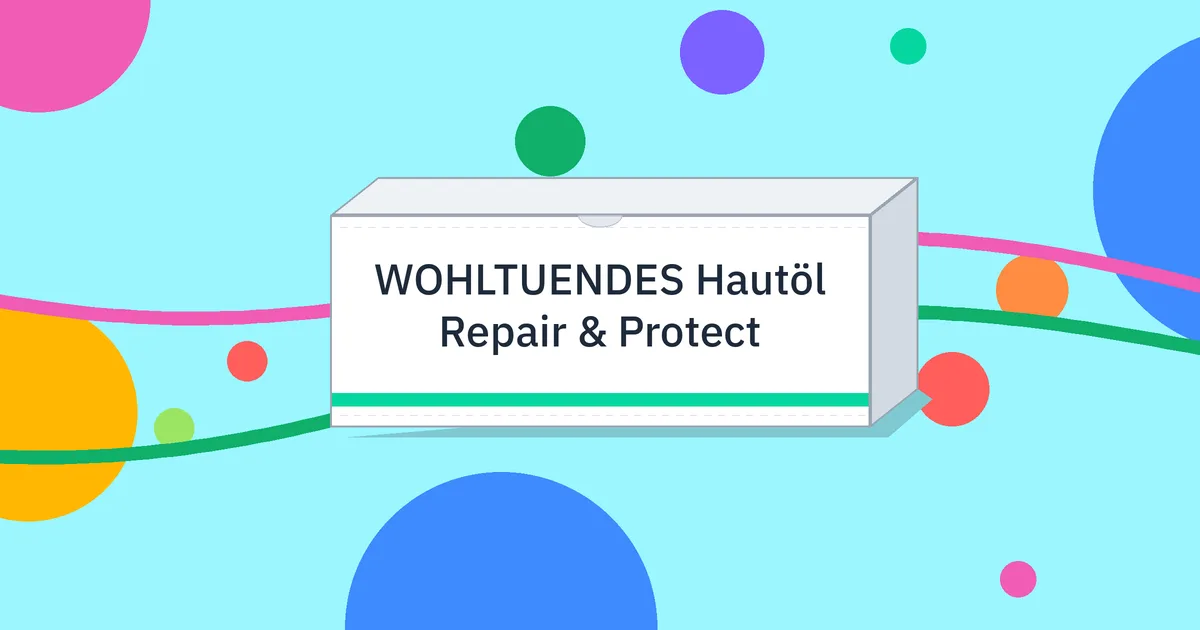 Symbolbild: Packung mit der Aufschrift WOHLTUENDES Hautöl Repair & Protect (PZN 18356097) – Verfügbarkeit und Bezug in Apotheken in Frankfurt am Main