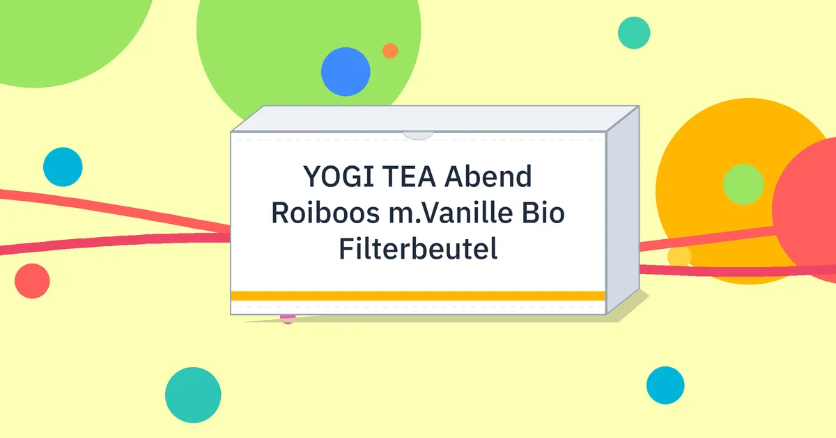 Symbolbild: Packung mit der Aufschrift YOGI TEA Abend Roiboos m.Vanille Bio Filterbeutel (PZN 12436978) – Verfügbarkeit und Bezug in Apotheken in Frankfurt am Main