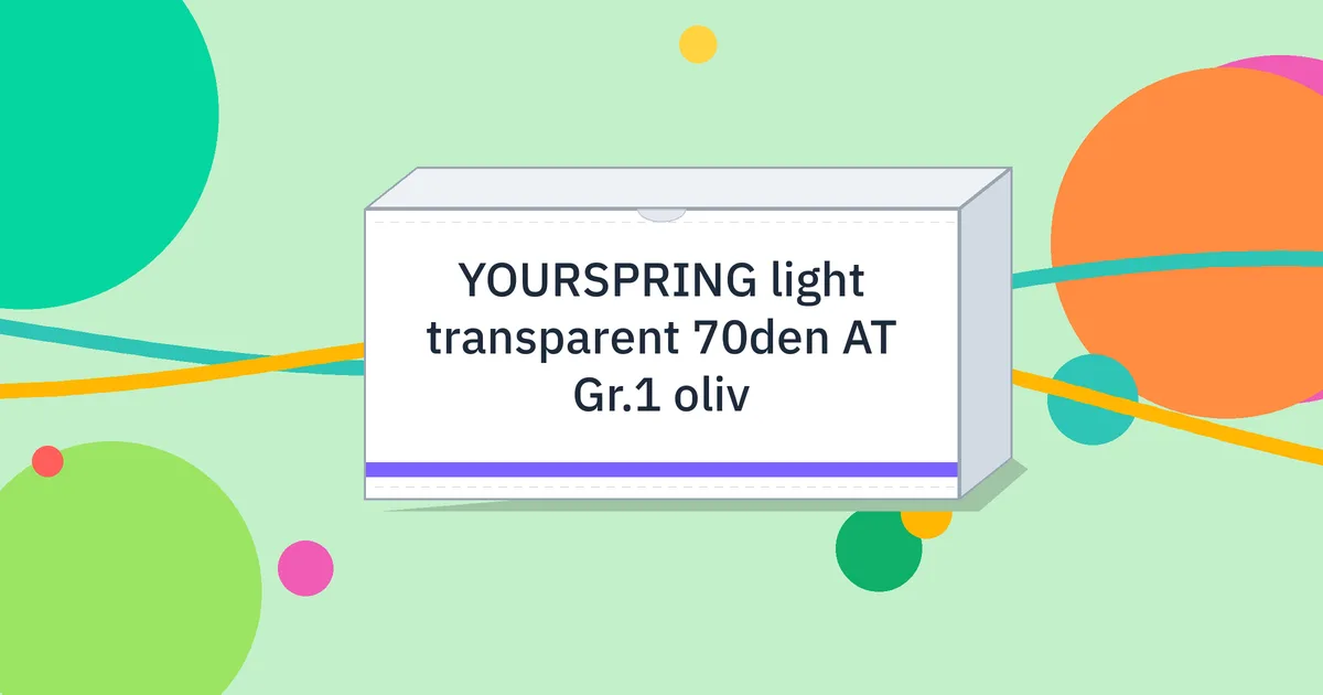 Symbolbild: Packung mit der Aufschrift YOURSPRING light transparent 70den AT Gr.1 oliv (PZN 18056509) – Verfügbarkeit und Bezug in Apotheken in Frankfurt am Main