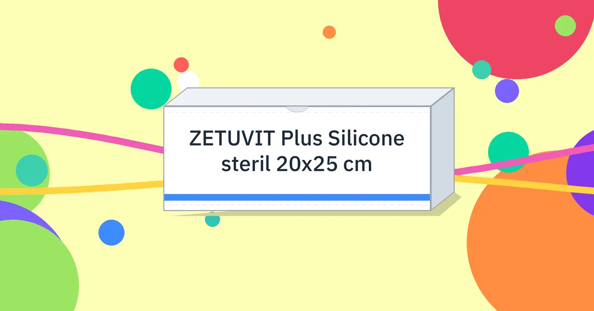Symbolbild: Packung mit der Aufschrift ZETUVIT Plus Silicone steril 20x25 cm (PZN 18736196) – Verfügbarkeit und Bezug in Apotheken in Frankfurt am Main