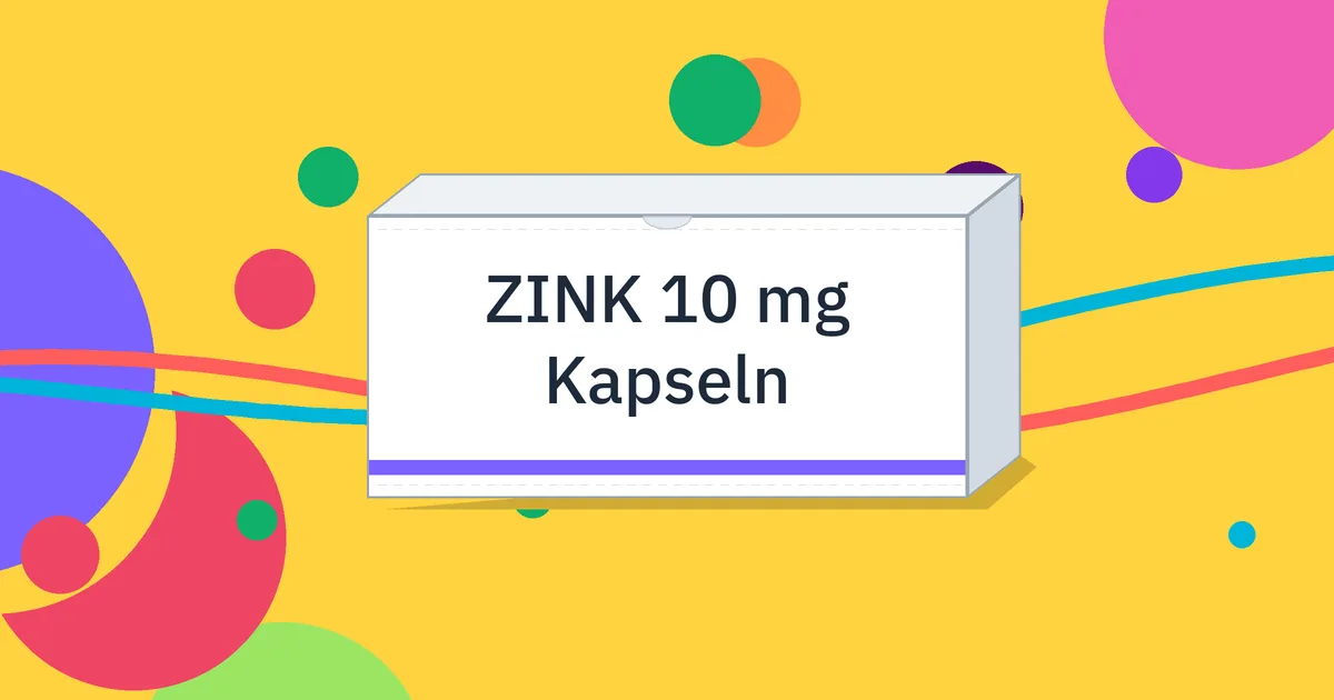 Symbolbild: Packung mit der Aufschrift ZINK 10 mg Kapseln (PZN 16876177) – Verfügbarkeit und Bezug in Apotheken in Frankfurt am Main