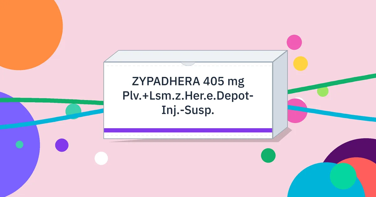 Symbolbild: Packung mit der Aufschrift ZYPADHERA 405 mg Plv.+Lsm.z.Her.e.Depot-Inj.-Susp. (PZN 14335715) – Verfügbarkeit und Bezug in Apotheken in Frankfurt am Main