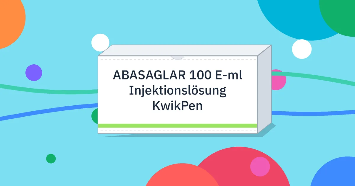 Symbolbild: Packung mit der Aufschrift ABASAGLAR 100 E-ml Injektionslösung KwikPen (PZN 11855986) – Verfügbarkeit und Bezug in Apotheken in Frankfurt am Main