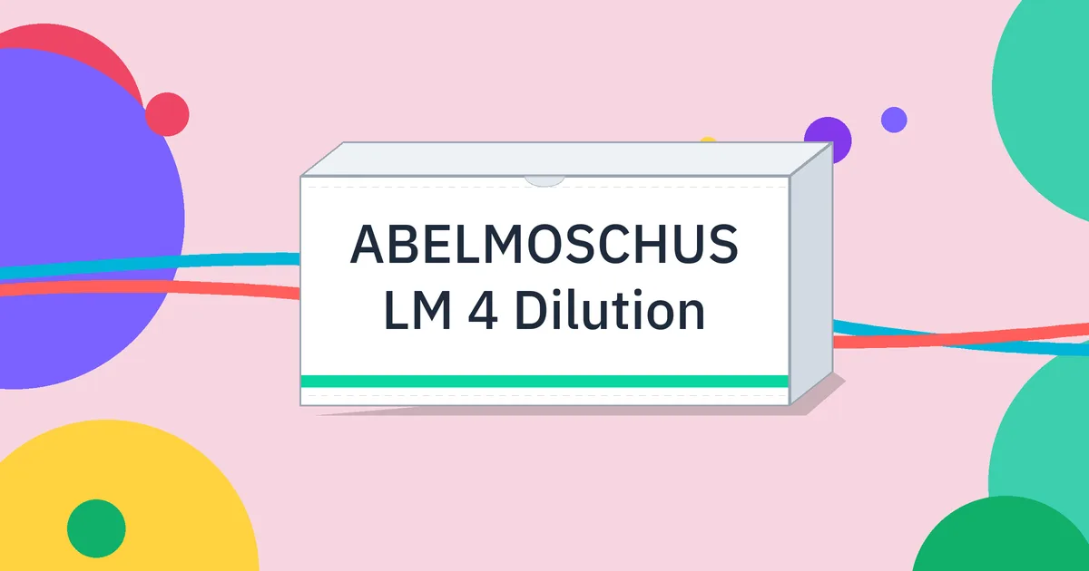 Symbolbild: Packung mit der Aufschrift ABELMOSCHUS LM 4 Dilution (PZN 12750083) – Verfügbarkeit und Bezug in Apotheken in Frankfurt am Main