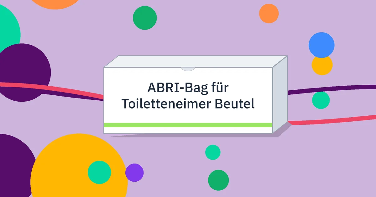Symbolbild: Packung mit der Aufschrift ABRI-Bag für Toiletteneimer Beutel (PZN 15741908) – Verfügbarkeit und Bezug in Apotheken in Frankfurt am Main
