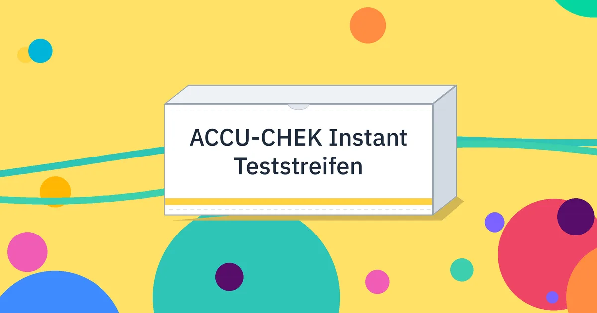 Symbolbild: Packung mit der Aufschrift ACCU-CHEK Instant Teststreifen (PZN 17875211) – Verfügbarkeit und Bezug in Apotheken in Frankfurt am Main