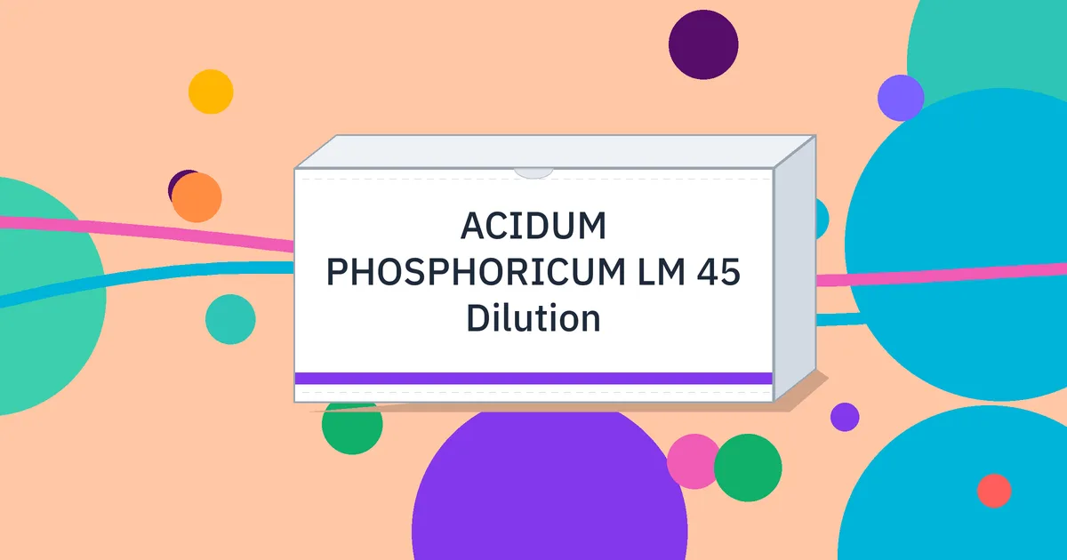 Symbolbild: Packung mit der Aufschrift ACIDUM PHOSPHORICUM LM 45 Dilution (PZN 12753360) – Verfügbarkeit und Bezug in Apotheken in Frankfurt am Main